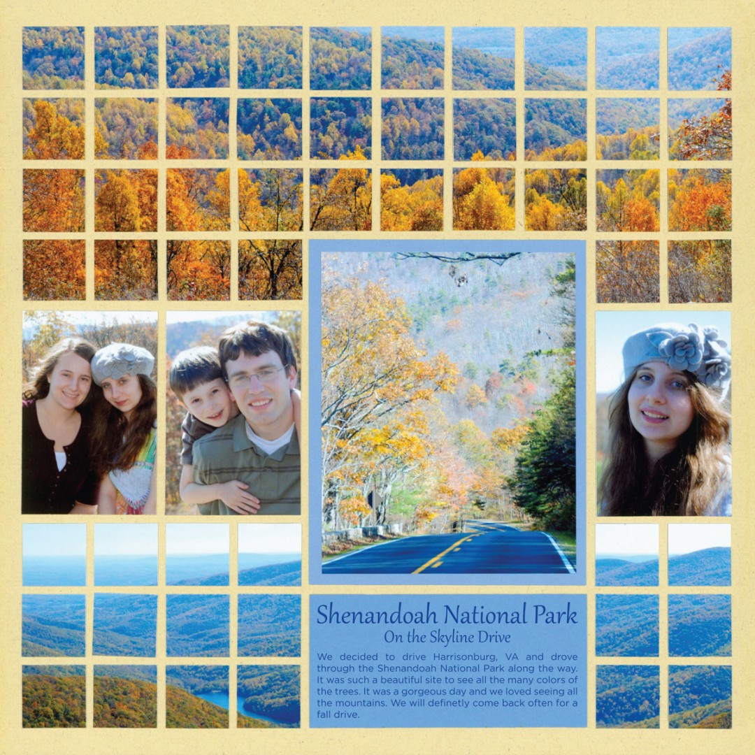 Panoramic Scrapbook Page - Lovely Autumn Landscape